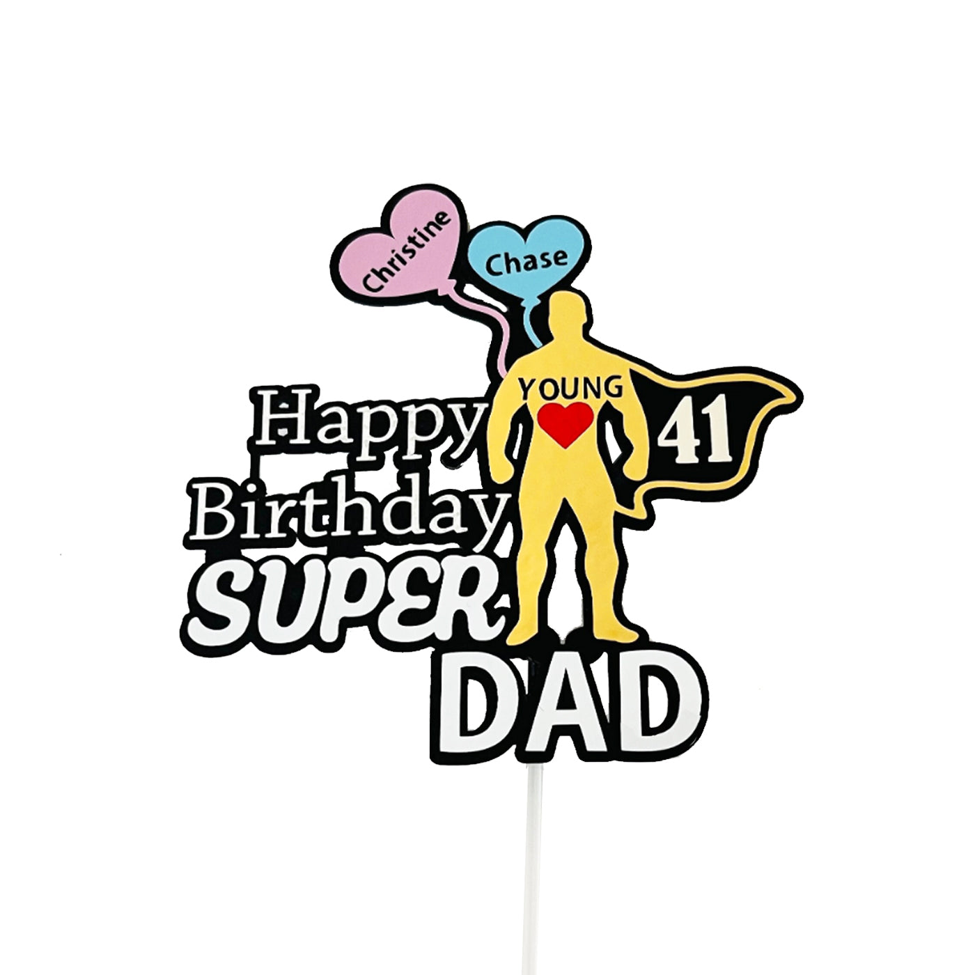 Super dad topper,Dad birthday topper – JJJ Design