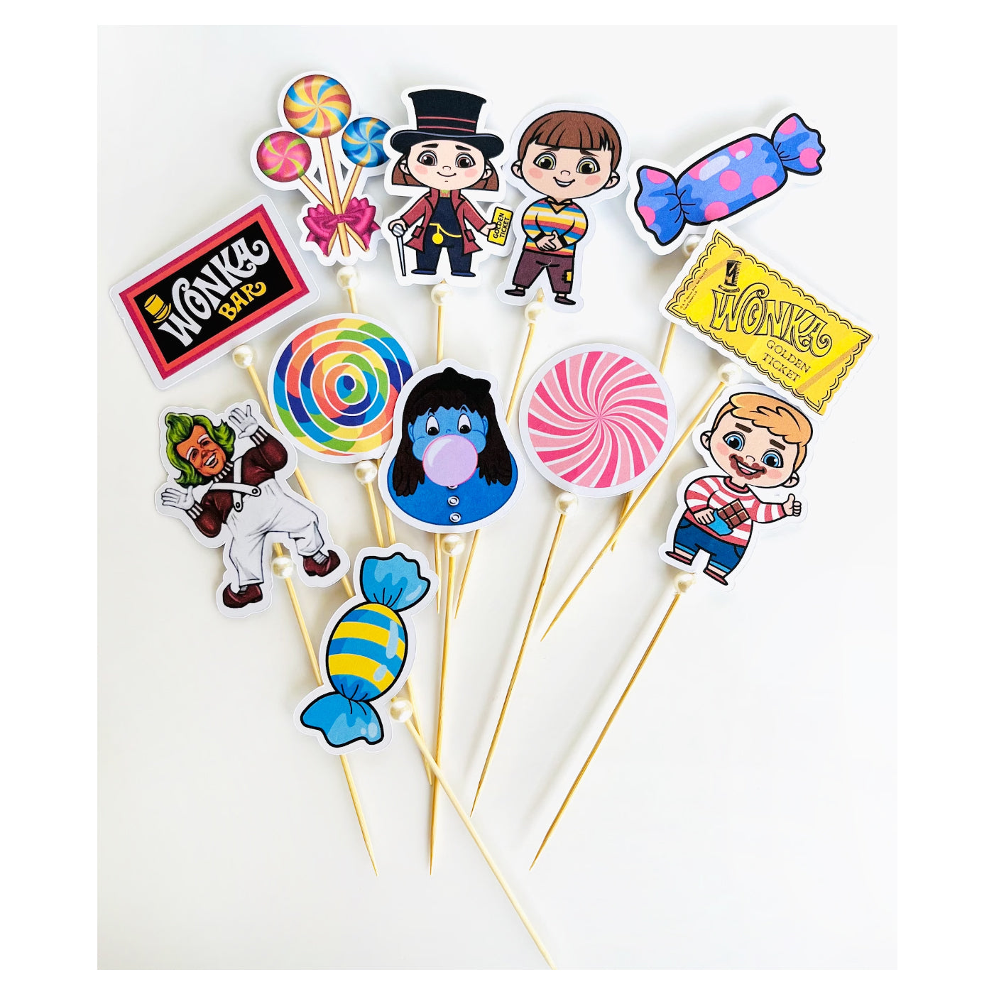 Wonka bar cupcake topper, Wonka cupcake topper – JJJ Design