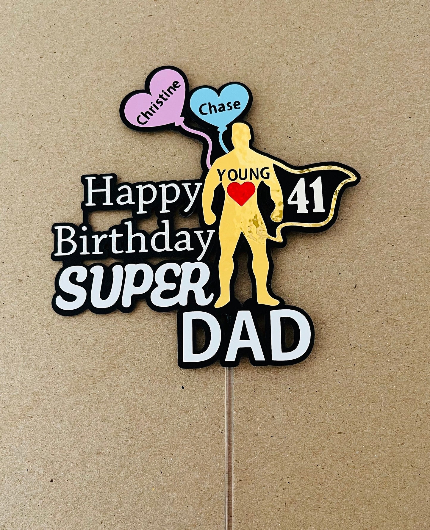 Super dad topper,Dad birthday topper – JJJ Design